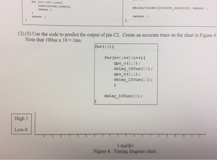Solved Use the code to predict the output of pin C2. Create | Chegg.com