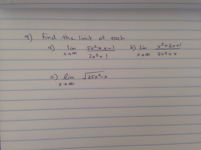 Solved Find the limit of each lim_x rightarrow infinity 5x^2 | Chegg.com