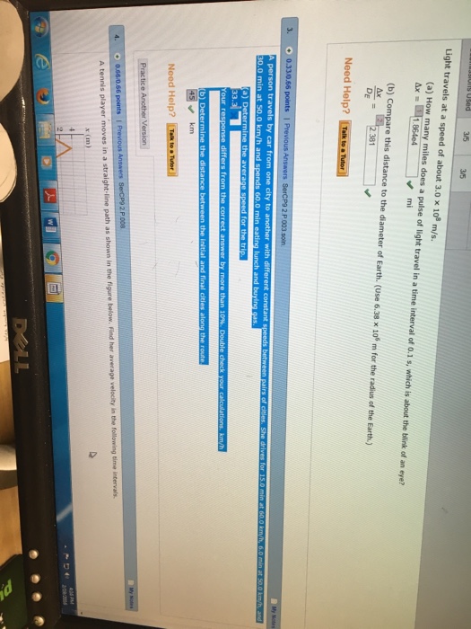 Solved Light Travels At A Speed Of About 3 0 X 10 8 M s How Chegg