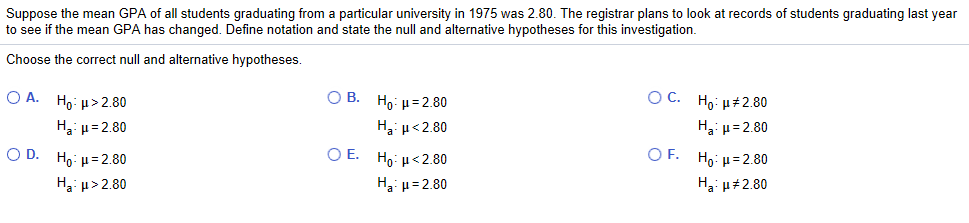 Solved Suppose the mean GPA of all students graduating from | Chegg.com
