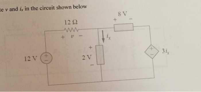 Solved Calculate v and Ix in the circuit shown below | Chegg.com