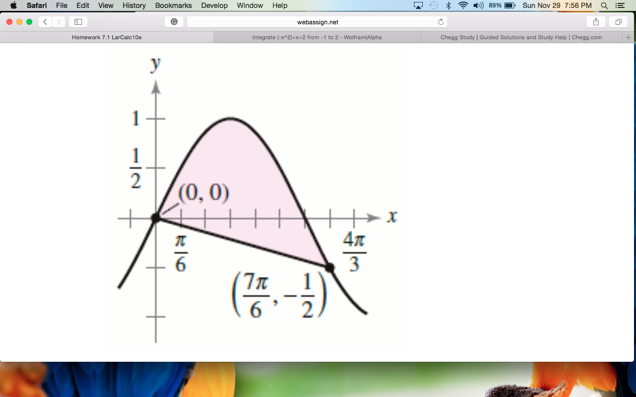 Solved Find the area between the graph of y=sinx and the | Chegg.com