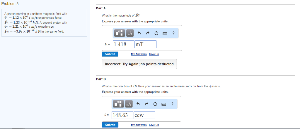 Solved A proton moving in a uniform magnetic field with v_1 | Chegg.com