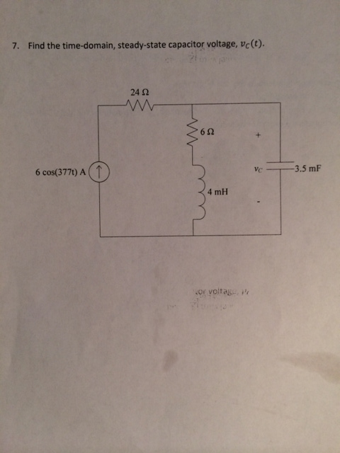 Solved Find the time domain, steady-state capacitor voltage, | Chegg.com
