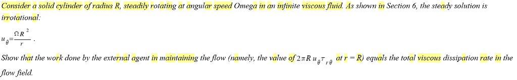 Solved Consider a solid cylinder of radius R, steadily | Chegg.com