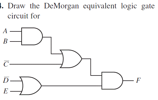 Solved Draw the DeMorgan equivalent logic gate circuit for | Chegg.com