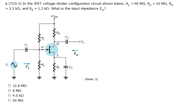 Solved In the JFET voltage-divider configuration circuit | Chegg.com