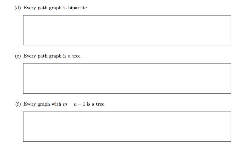 Solved 1 Graph Classes Prove or disprove the following | Chegg.com