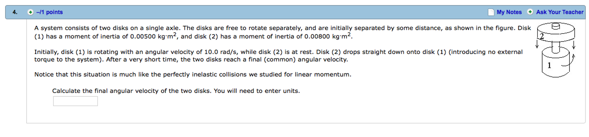 Solved A system consists of two disks on a single axle. The | Chegg.com