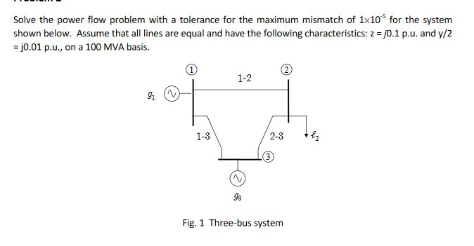 Solve the power flow problem with a tolerance for the | Chegg.com