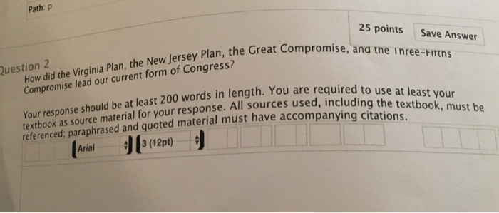 How did the virginia plan, the New Jersey Plan, the | Chegg.com