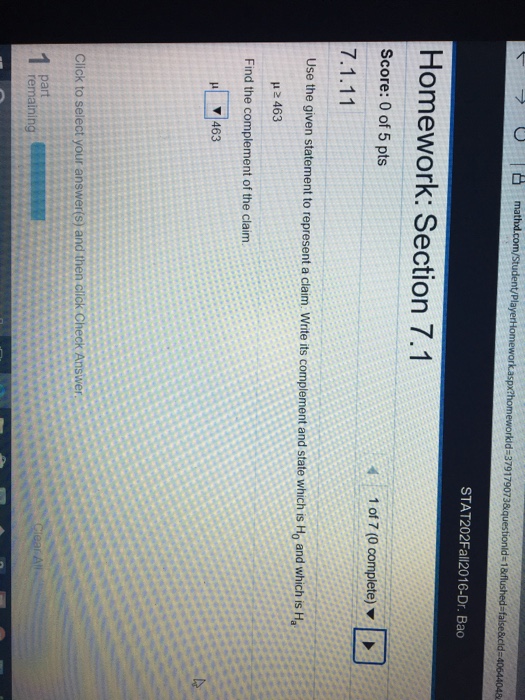 Solved Use the given statement to represent a claim Write | Chegg.com