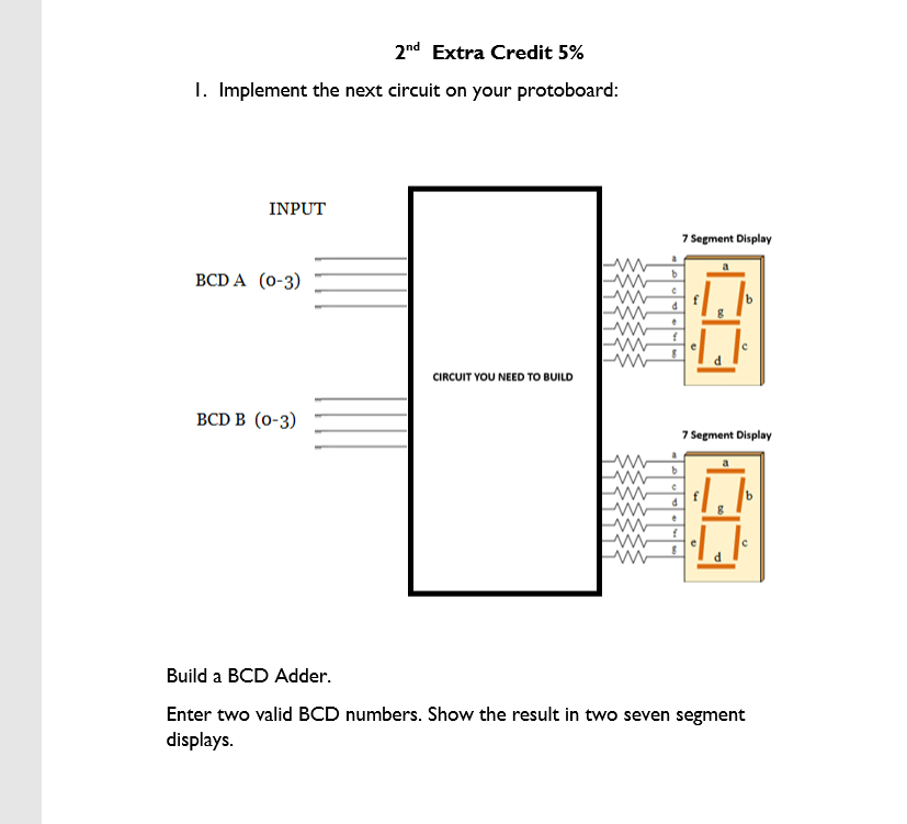 Solved 2nd Extra Credit 5% I. Implement the next circuit on | Chegg.com