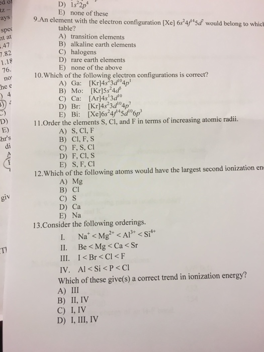 Solved An element with the electron configuration [Xe] 6s^2 | Chegg.com