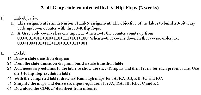 Solved 3-bit Gray code counter with J-K Flip Flops (2 weeks) | Chegg.com