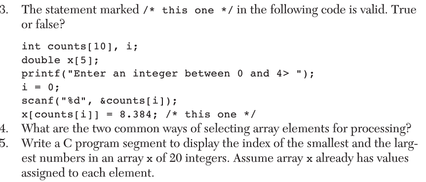 Solved Identify An Error In The Following C Statements 