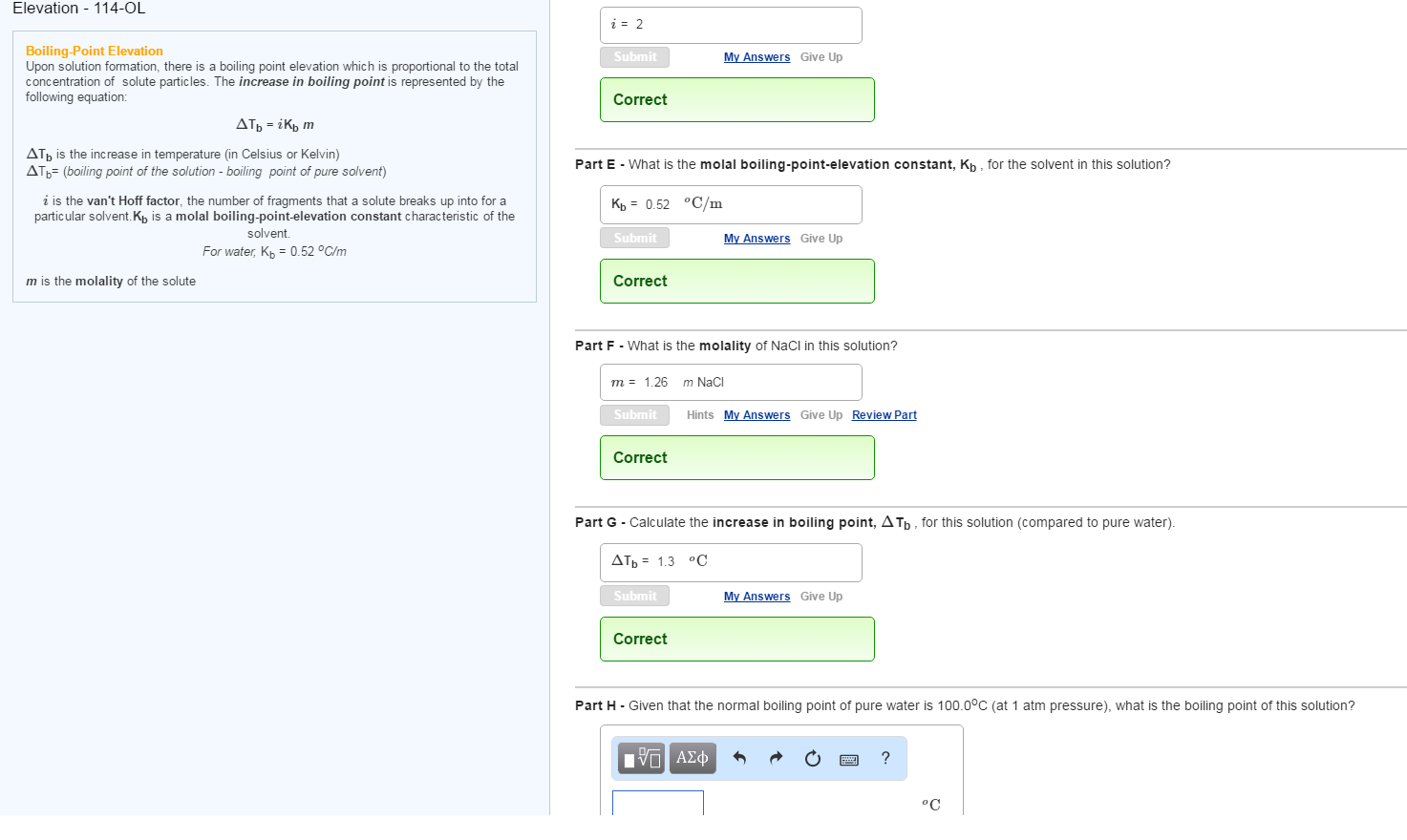 Solved Upon solution formation, there is a boiling point | Chegg.com