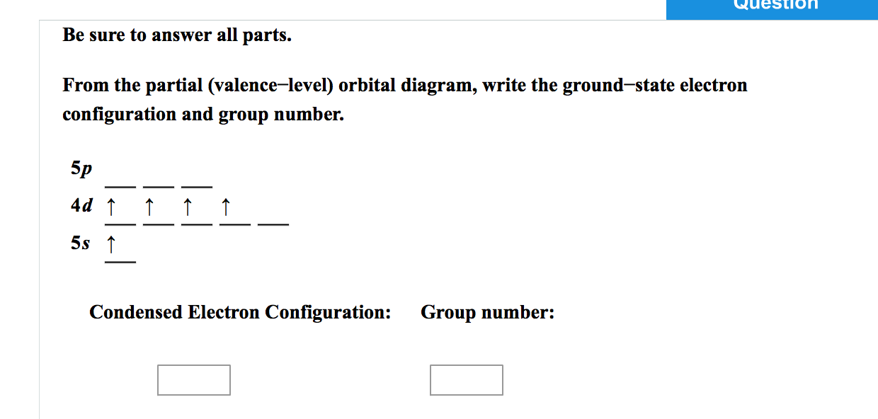 Solved From the partial (valence-level) orbital diagram, | Chegg.com