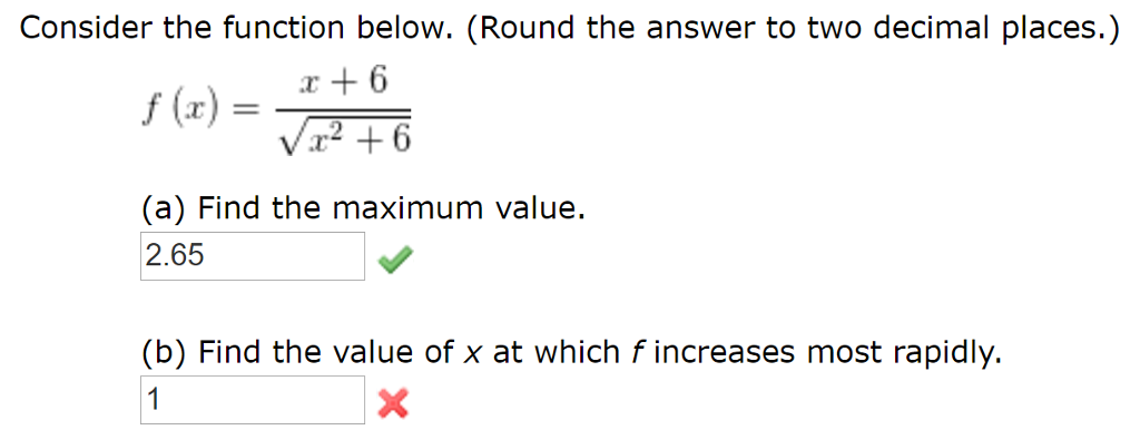 Solved Consider the function below. (Round the answer to two | Chegg.com