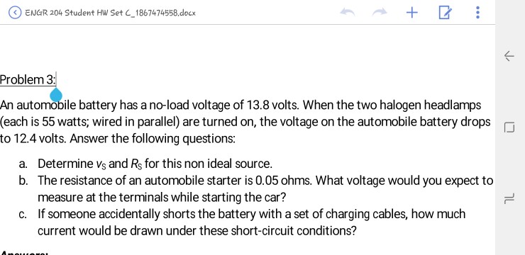 Solved ENGR 204 Student HW Set _1867474558.docx Problem 3 An | Chegg.com