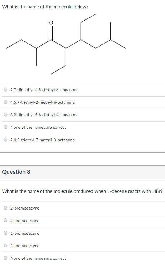 Solved What is the name of the molecule below? O | Chegg.com