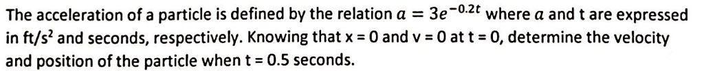Solved The acceleration of a particle is defined by the | Chegg.com