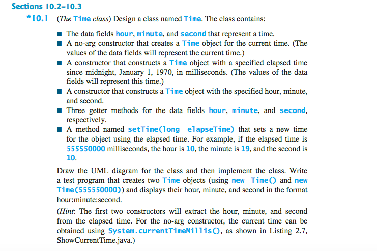 Solved The Time Class Design A Class Named Time The Class