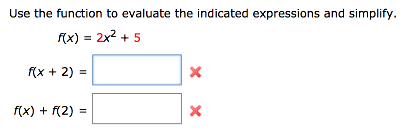 Solved Use The Function To Evaluate The Indicated 