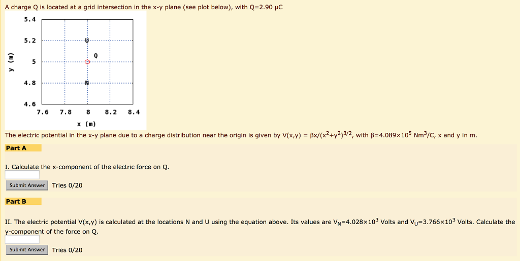 Solved A charge Q is located at a grid intersection in the | Chegg.com