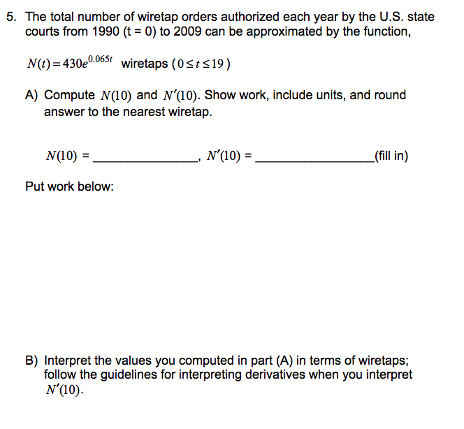 Solved 5. The total number of wiretap orders authorized each | Chegg.com