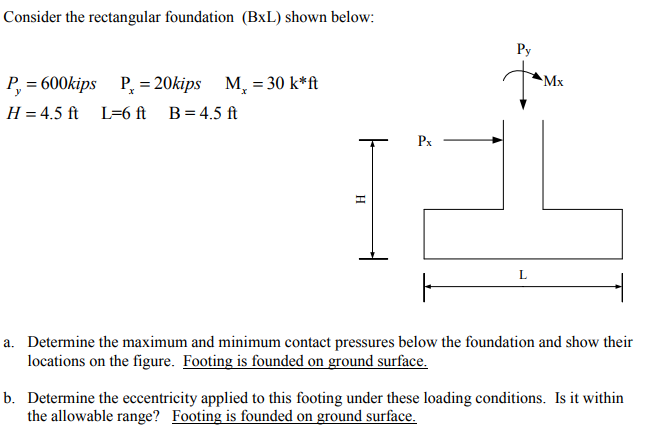 Solved Consider the rectangular foundation (BxL) shown below | Chegg.com