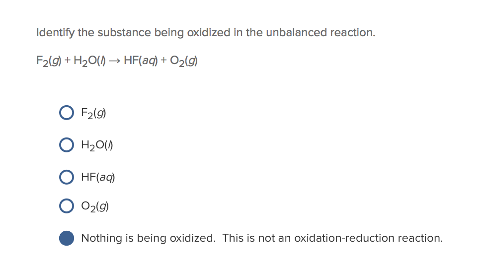 Solved Identify the substance being oxidized in the u | Chegg.com