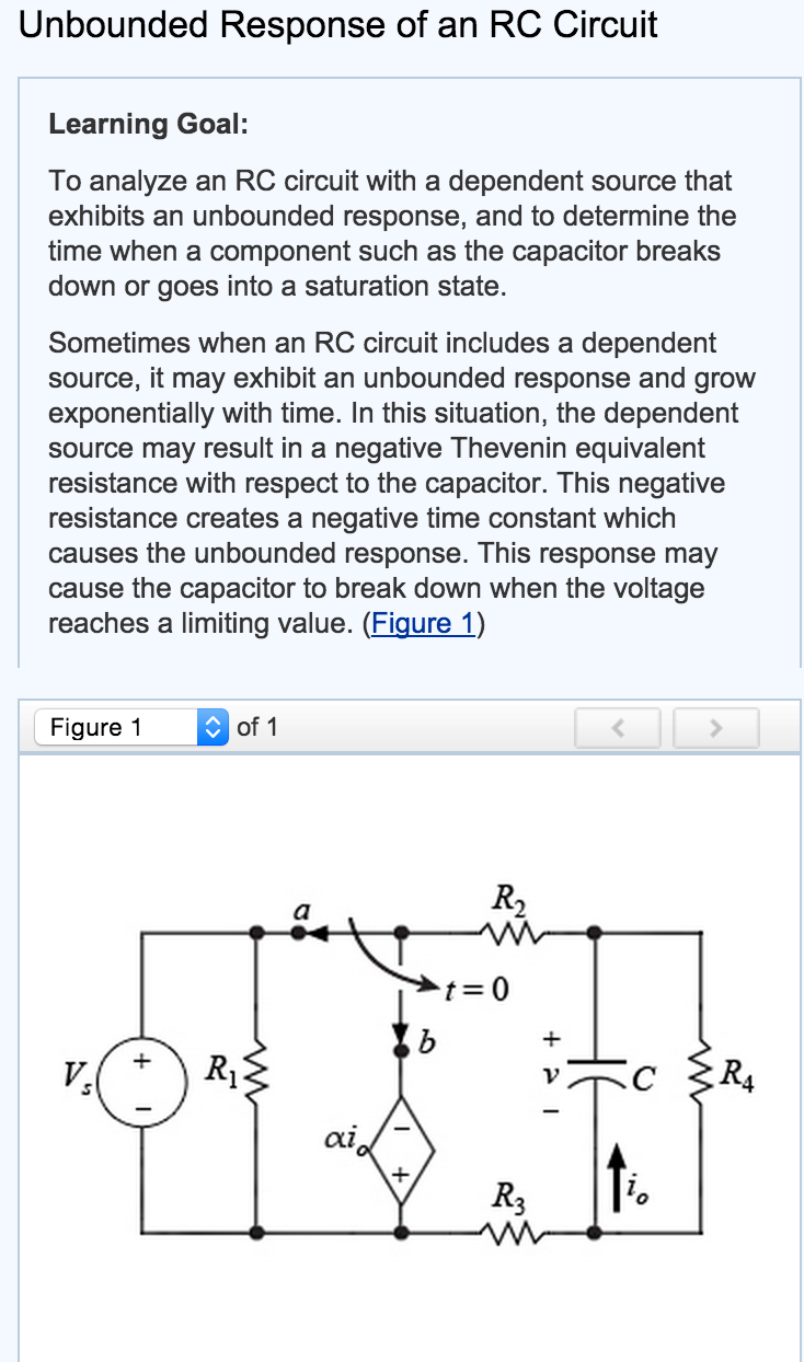Solved To analyze an RC circuit with a dependent source that | Chegg.com