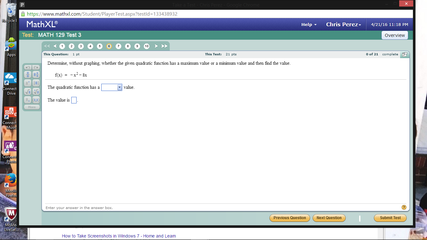 Solved Determine Without Graphing Whether The Given