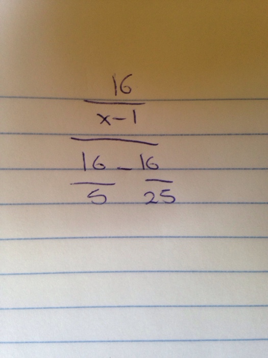 Solved Solve: 16/x - 1/16/5 - 16/25 | Chegg.com