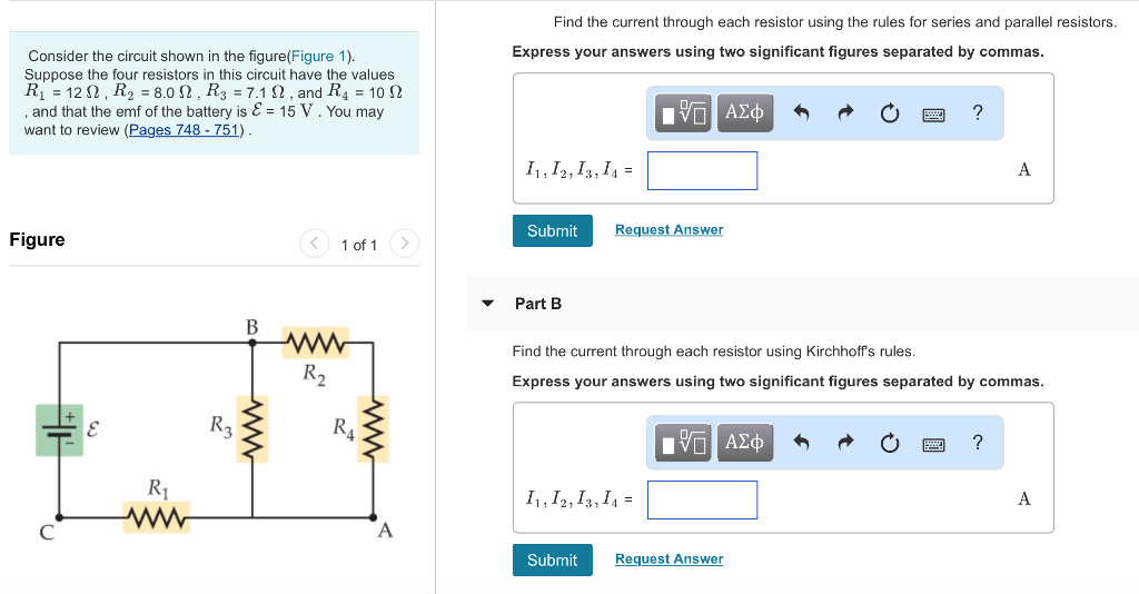 Solved Find The Current Through Each Resistor Using The