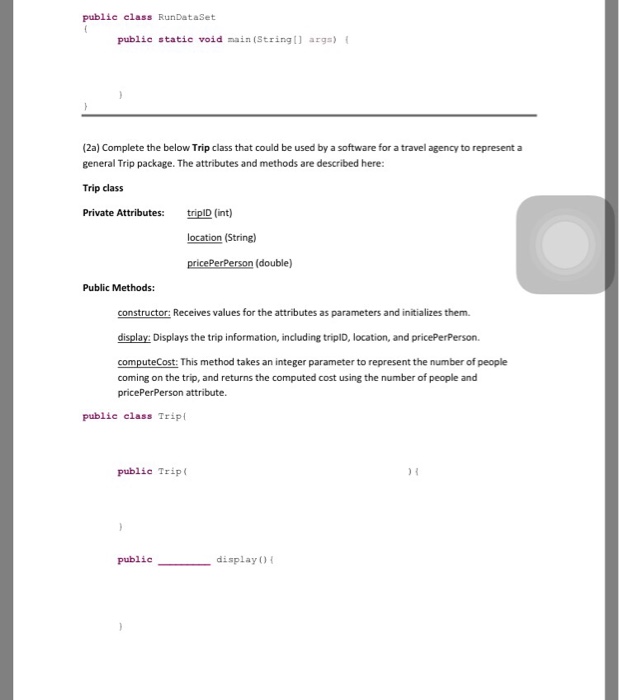 Solved Ms (la) Complete the following DataSet class by | Chegg.com
