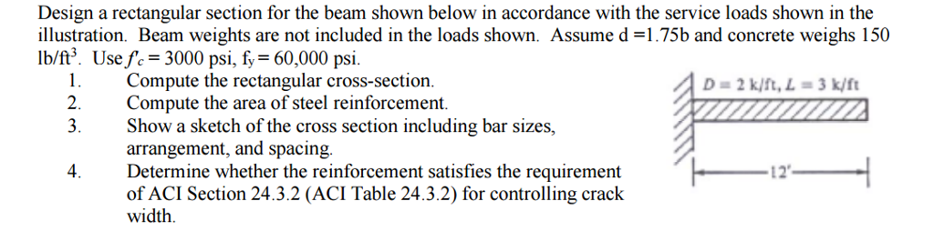 Solved Design a rectangular section for the beam shown below | Chegg.com