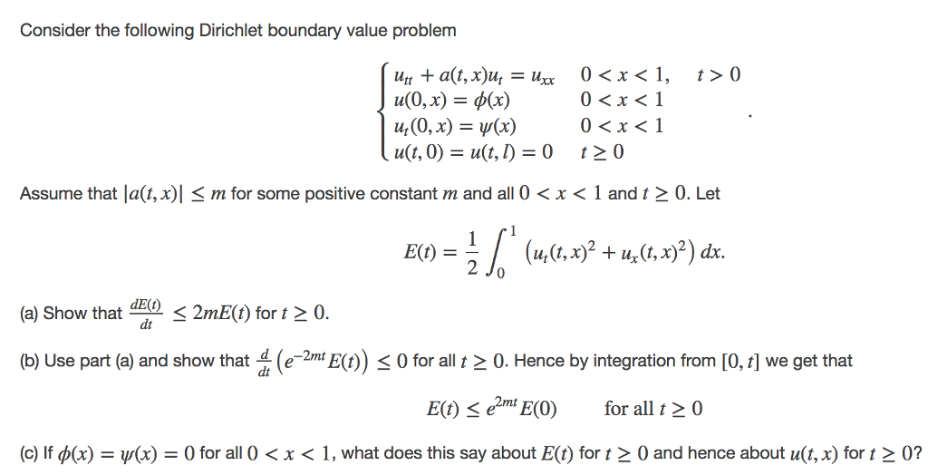 Solved Consider the following Dirichlet boundary value | Chegg.com Solved Consider the following Dirichlet boundary value | Chegg.com
