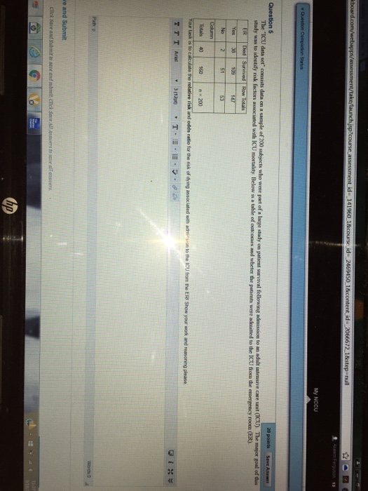 Solved The "ICU data set" consist data on a sample of 200 | Chegg.com
