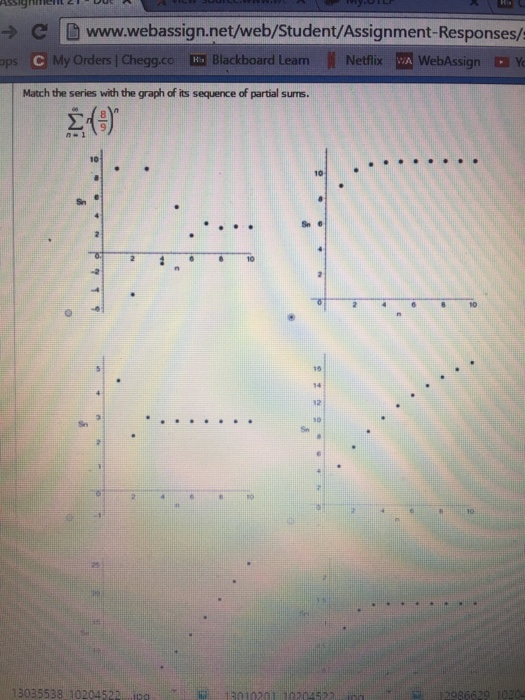 Solved Match the series with the graph of its sequence of | Chegg.com Solved Match the series with the graph of its sequence of | Chegg.com