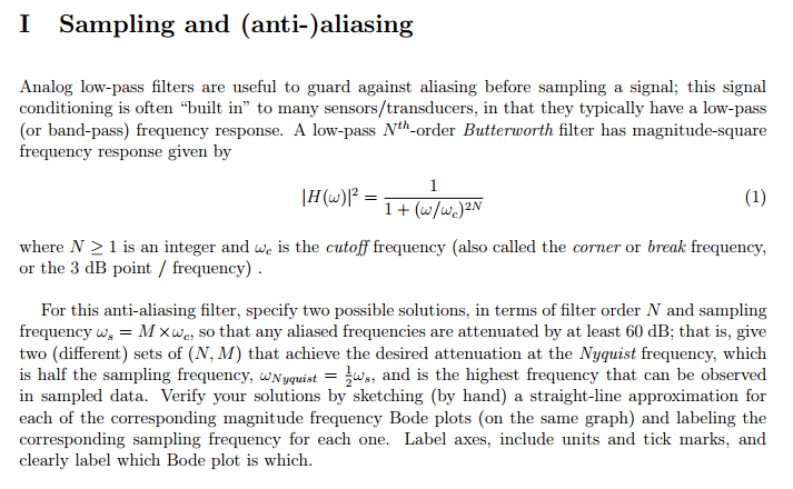 Solved Analog low-pass filters are useful to guard against | Chegg.com