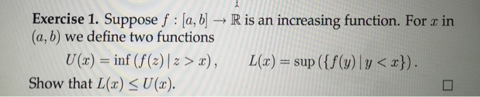 Solved Suppose f: [a, b] implies R is an increasing | Chegg.com