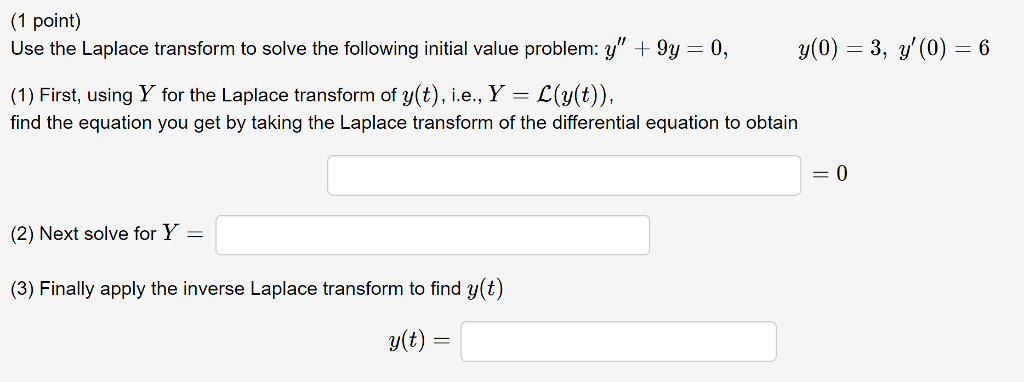 Solved Use the Laplace transform to solve the following | Chegg.com