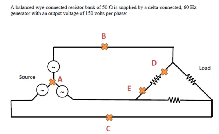 Solved A balanced wye-connected resistor bank of 50 Ω is | Chegg.com