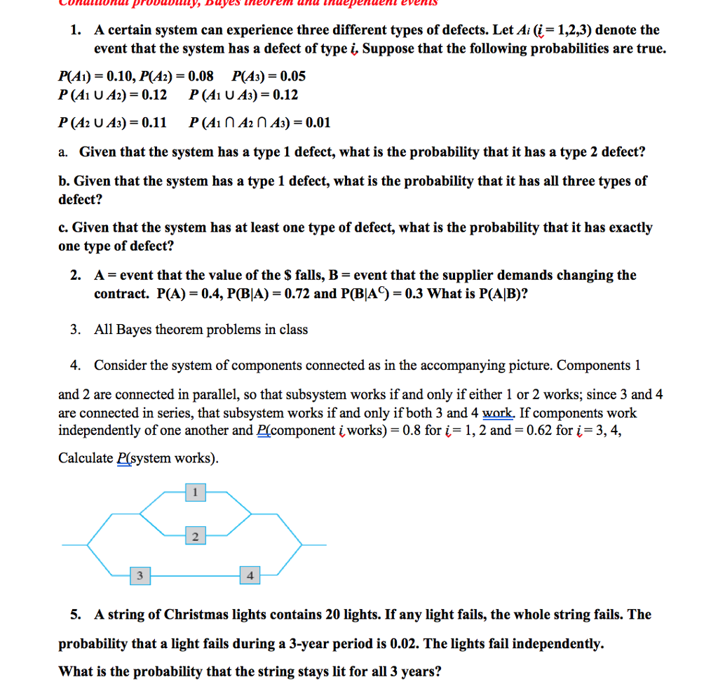 Solved A certain system can experience three different types | Chegg.com
