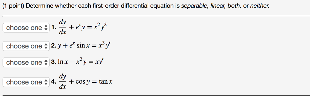 Solved 1 Point Determine Whether Each First Order