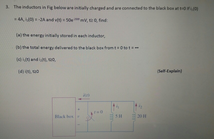 Solved 3. The inductors in Fig below are initially charged | Chegg.com