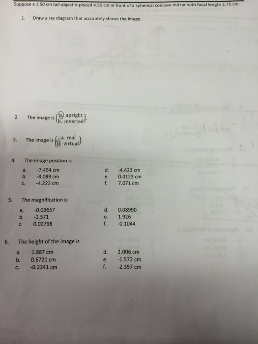 Solved Suppose a 1.50 cm tall object is placed 4.50 cm in | Chegg.com