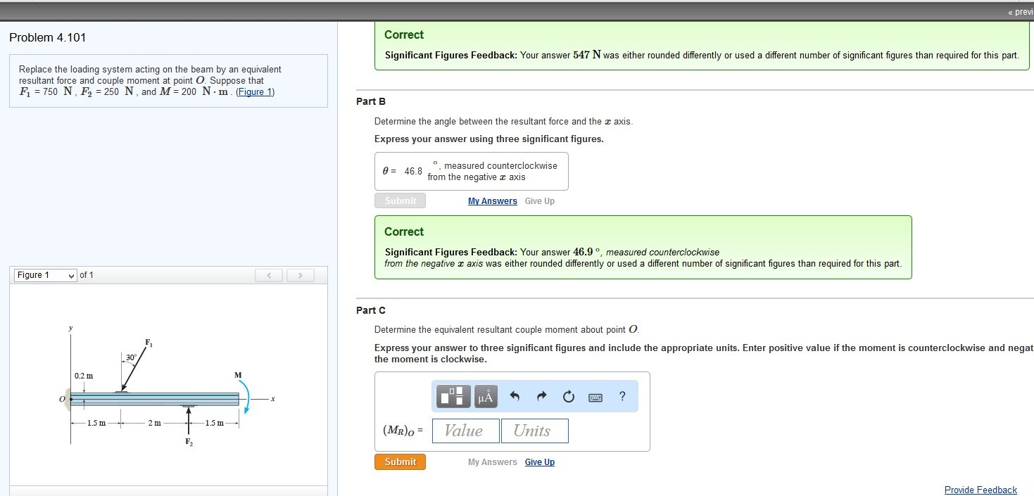 Replace the loading system acting on the beam by an | Chegg.com
